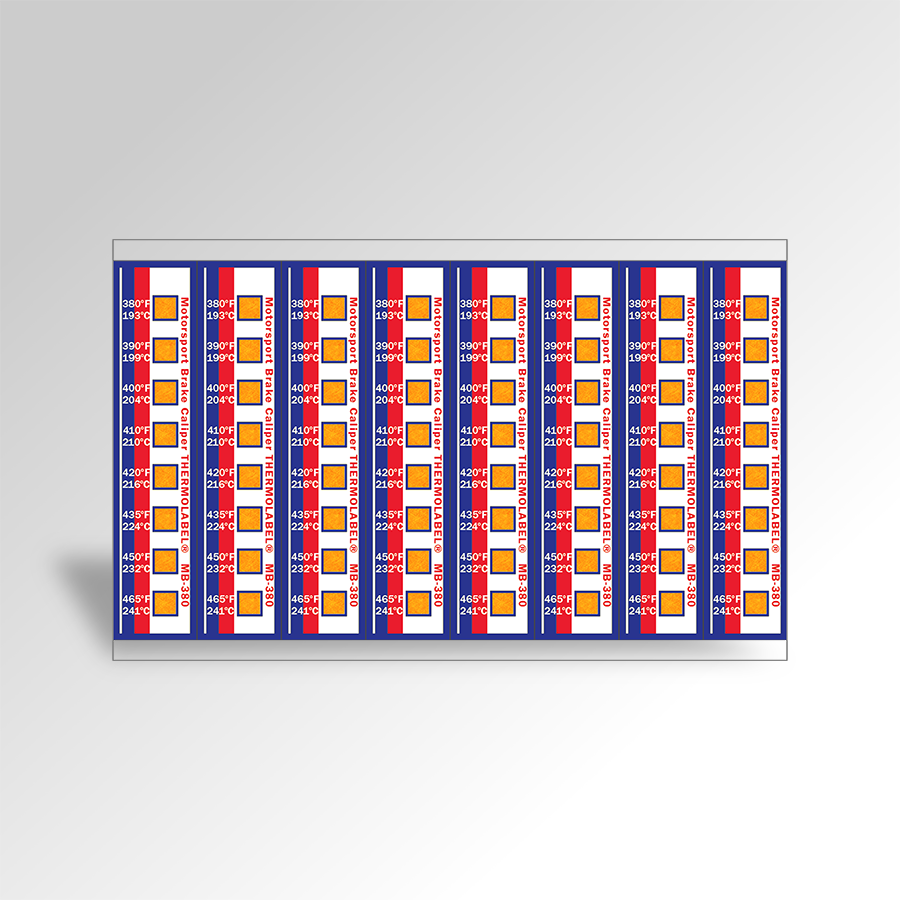 Motorsport Brake Caliper THERMOLABEL® 380-465°F | Temperature Label