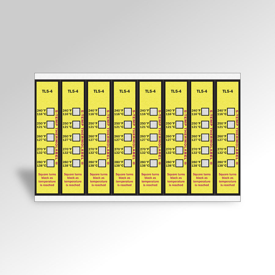 5-Temp THERMOLABEL® 240-280°F | Temp Labels | 5 Temp Range